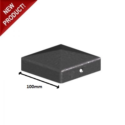 Metal post cap Black square 100MM – Lemon Fencing | Specialist in Essex